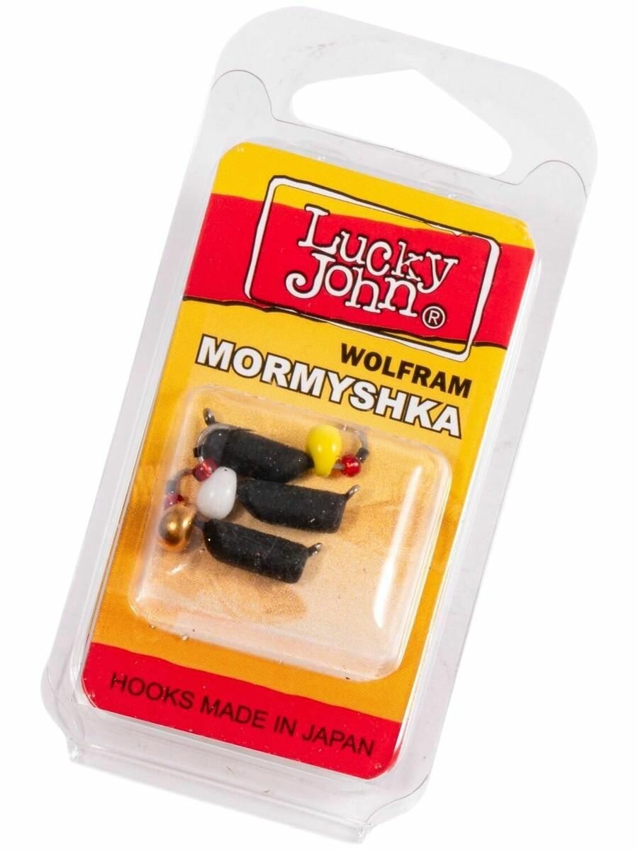 Мормышки вольфрамовые Lucky John с петелькой 3 шт. , набор № 33 столбик безнасадочный