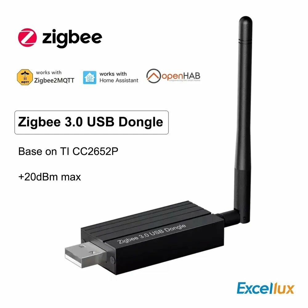 USB-координатор Zigbee, антенна, для приложений ZigBee, черный матовый