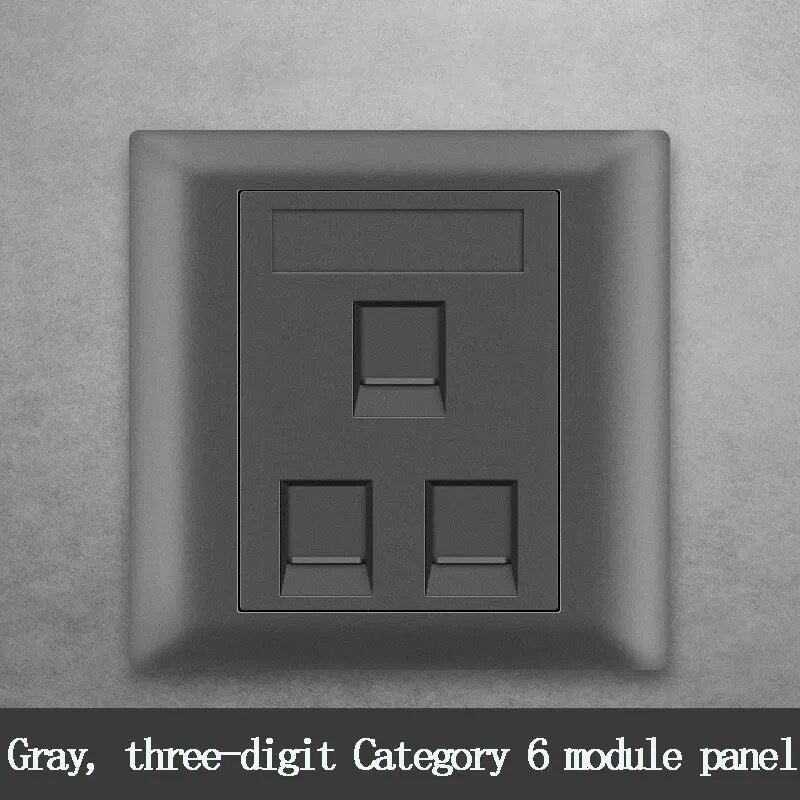 CXFG Настенная панель розетки Cat6 3 Port Cat6 Grey