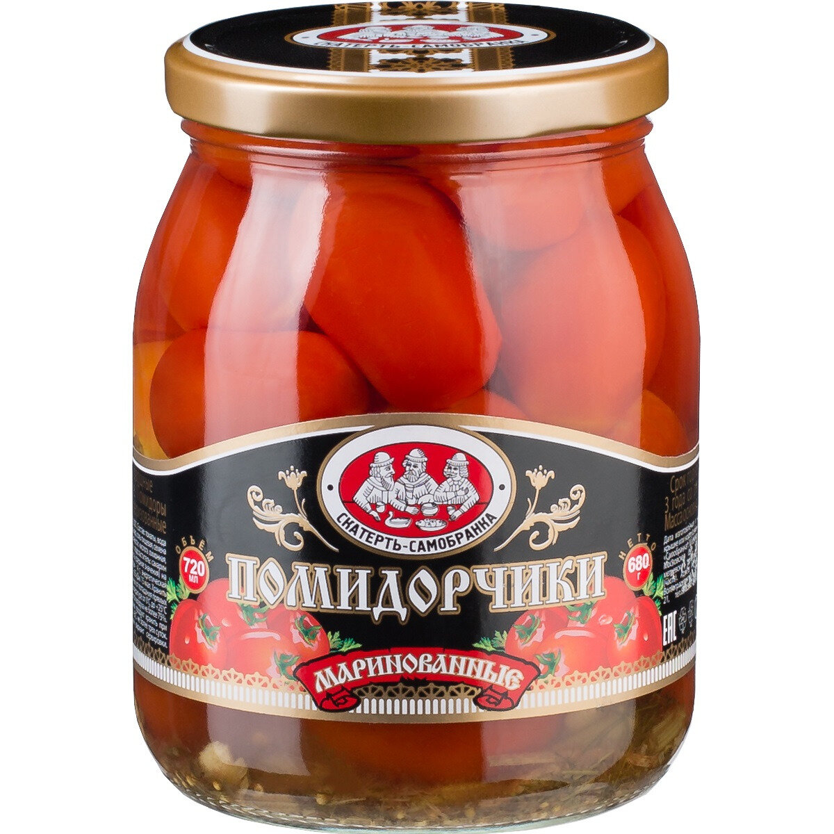 Помидорчики маринованные скатерть-самобранка, 720мл x 3 упаковки