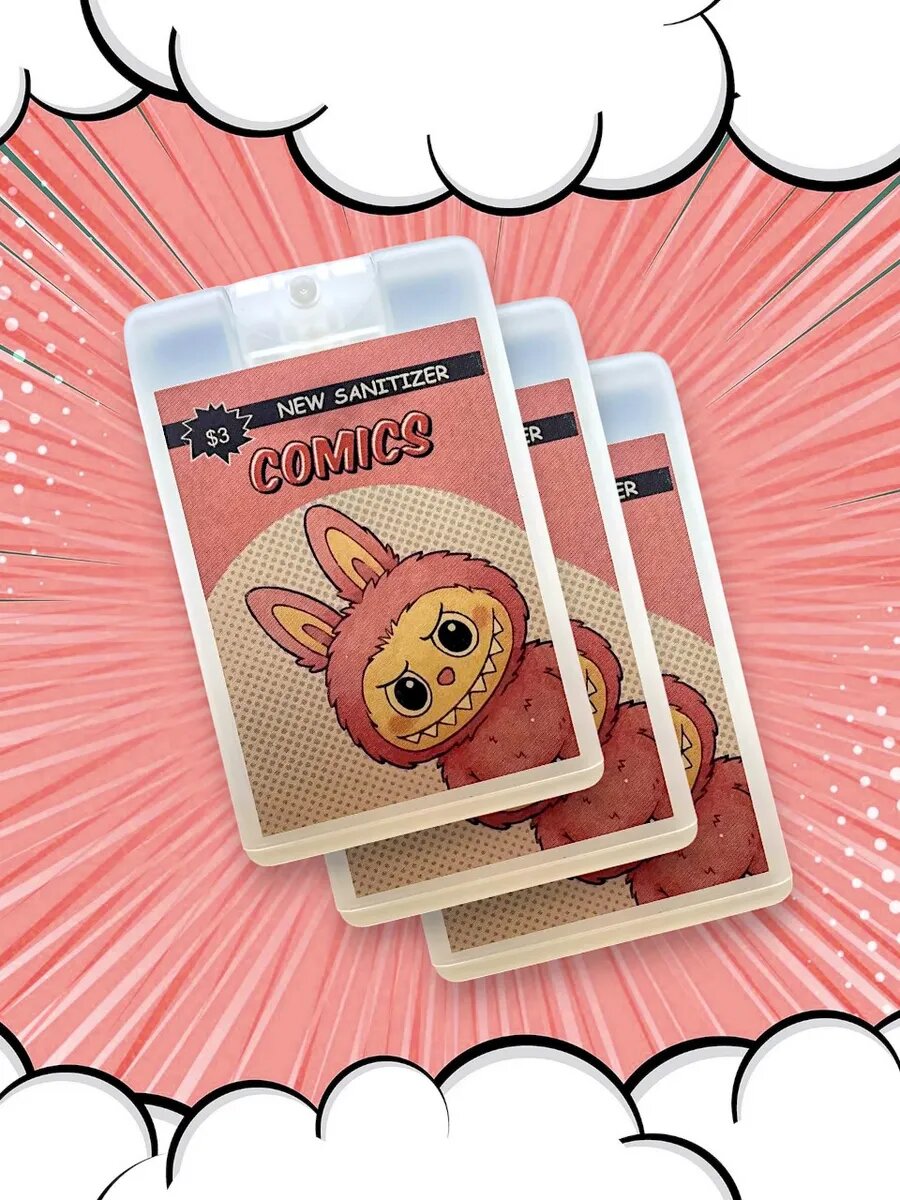 Санитайзер для рук спрей карманный Лабубу 3 шт