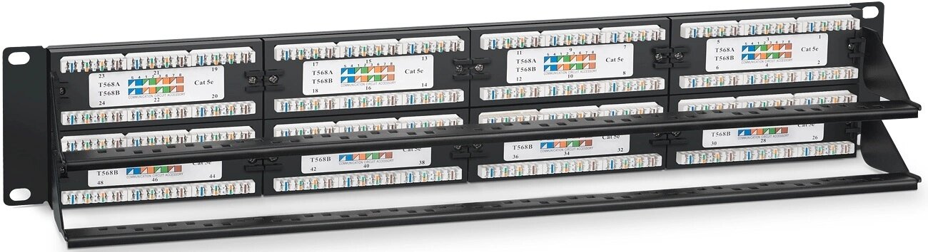 Патч-панель Cabeus PL-48-CAT.5E-DUAL 19 1U RJ45 кат.5E UTP