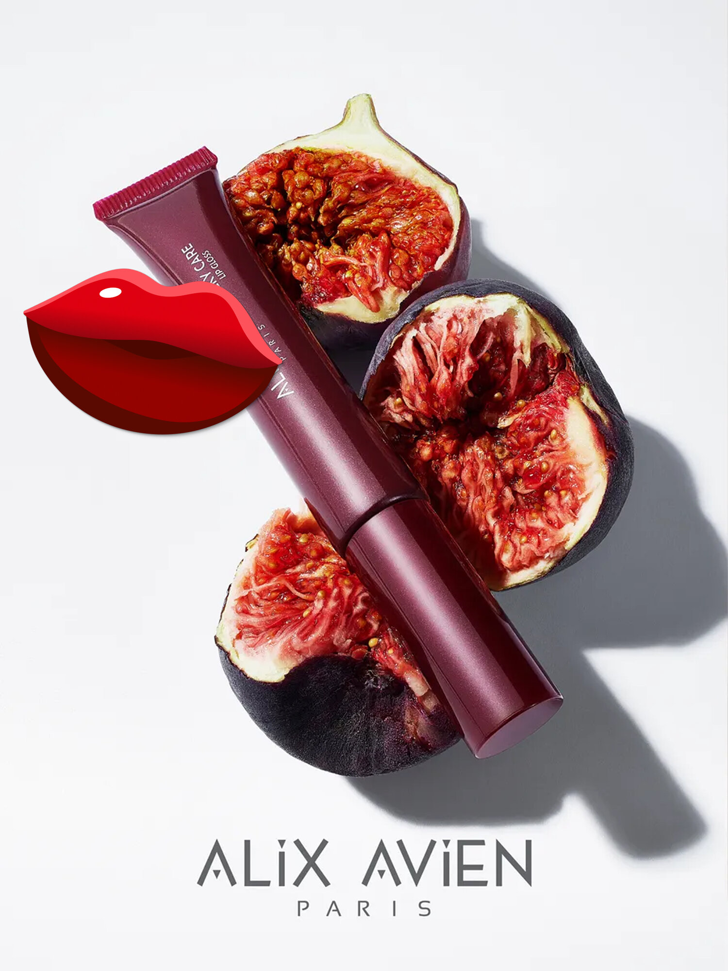 Блеск для губ ALIX AVIEN тон 310 бордовый в тюбике, глянцевый с блестками, увлажняющий