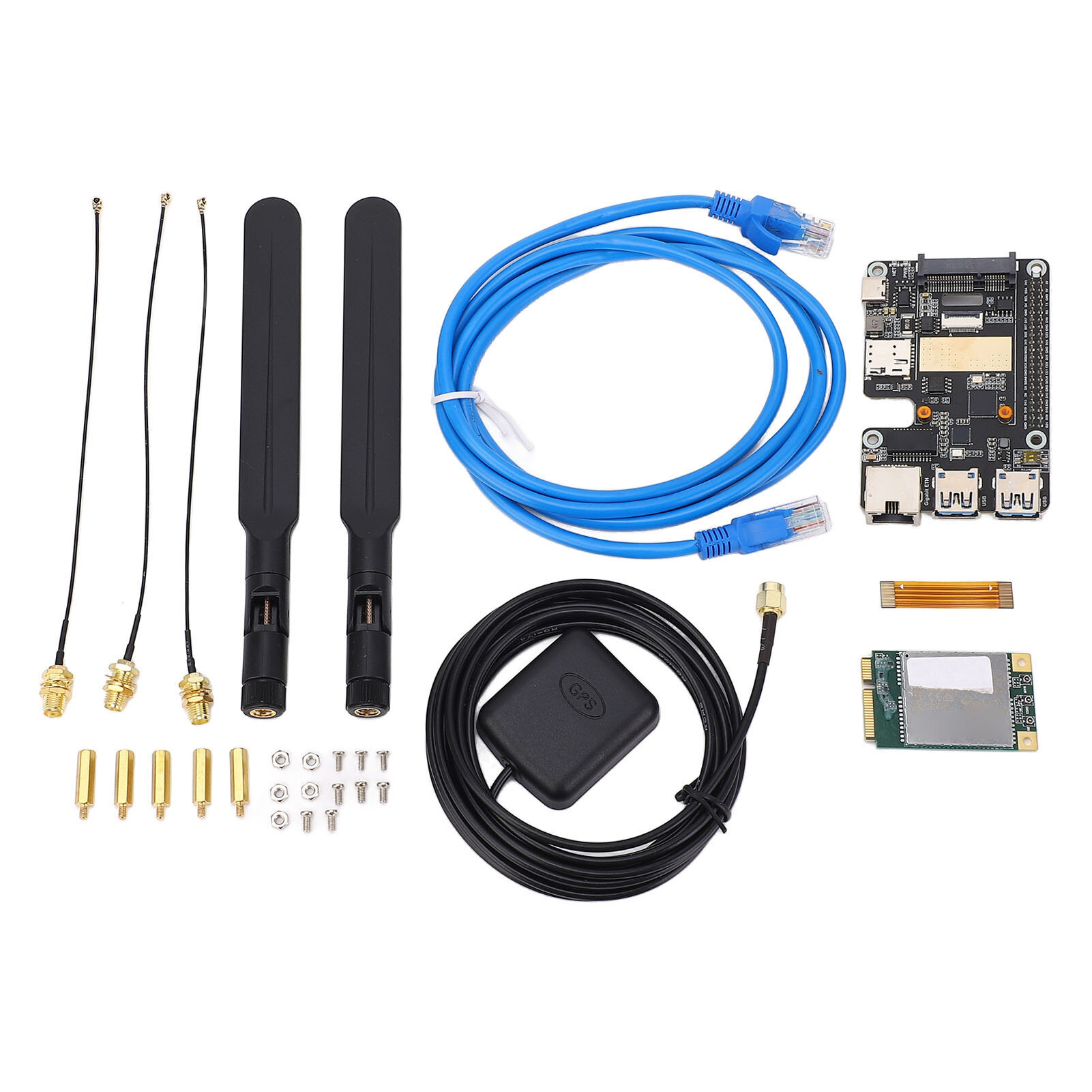 Плата расширения pcie на minipcie с gigabit ethernet и usb 3 . 2 gen1 для raspberry pi 5 поддержка 4g модуля eg25-g mpcie