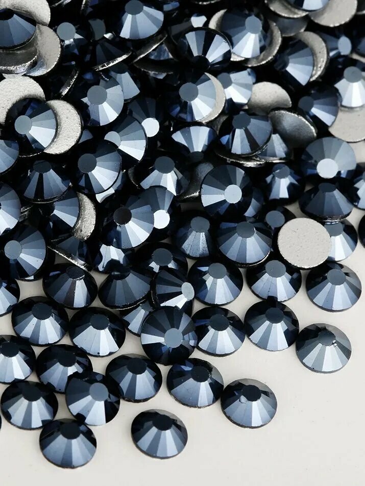 1440 штук Jet black shine SS20 Стеклянные кристаллы, не горячефиксированные стразы, плоские камни для DIY-ногтевого искусства, декорирования ткани и одежды
