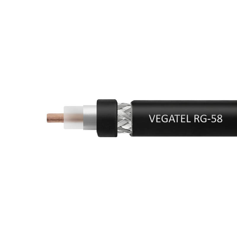 Кабель VEGATEL RG-58 A/U CU (PE, ГОСТ) (10 м)