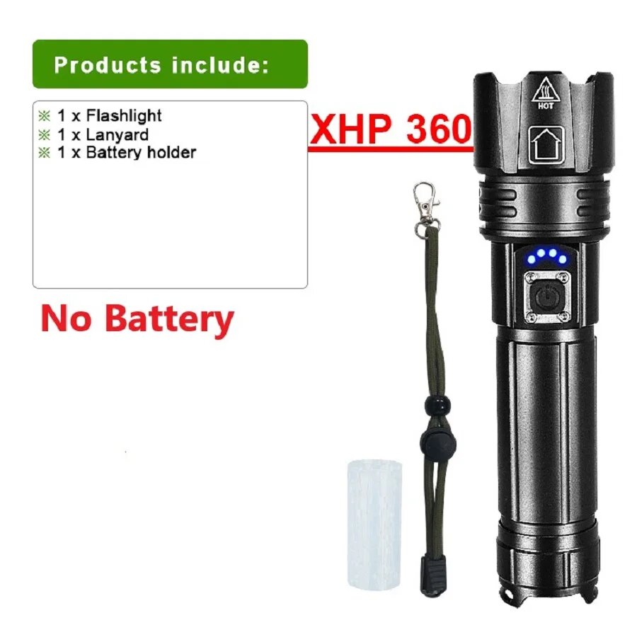 Тактический Фонарь XHP360 100000 Лм Алюминиевый XHP360 C