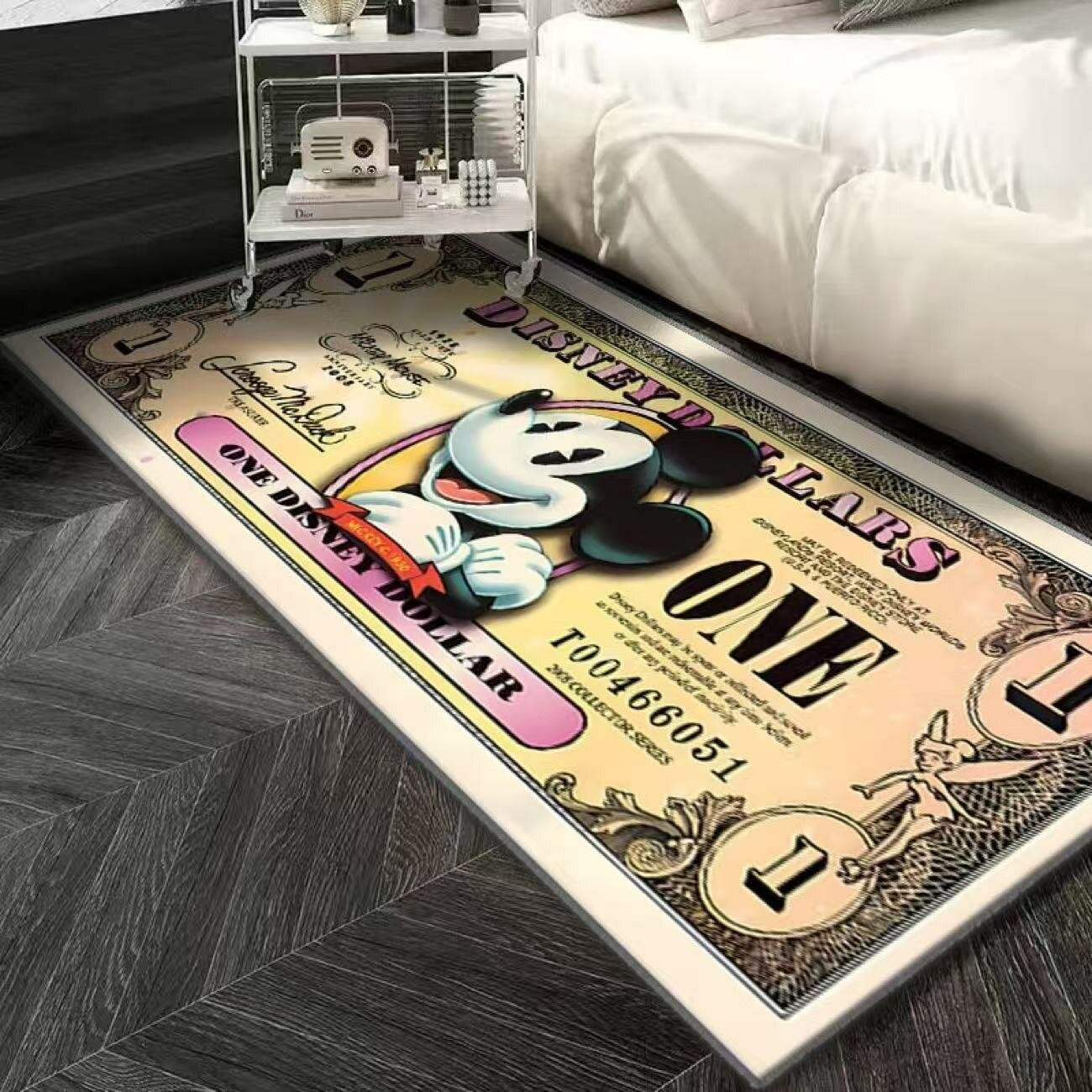 Ковер кринж доллар, 50x100см, 100USD, коврик с ворсом 5мм. поп-арт.