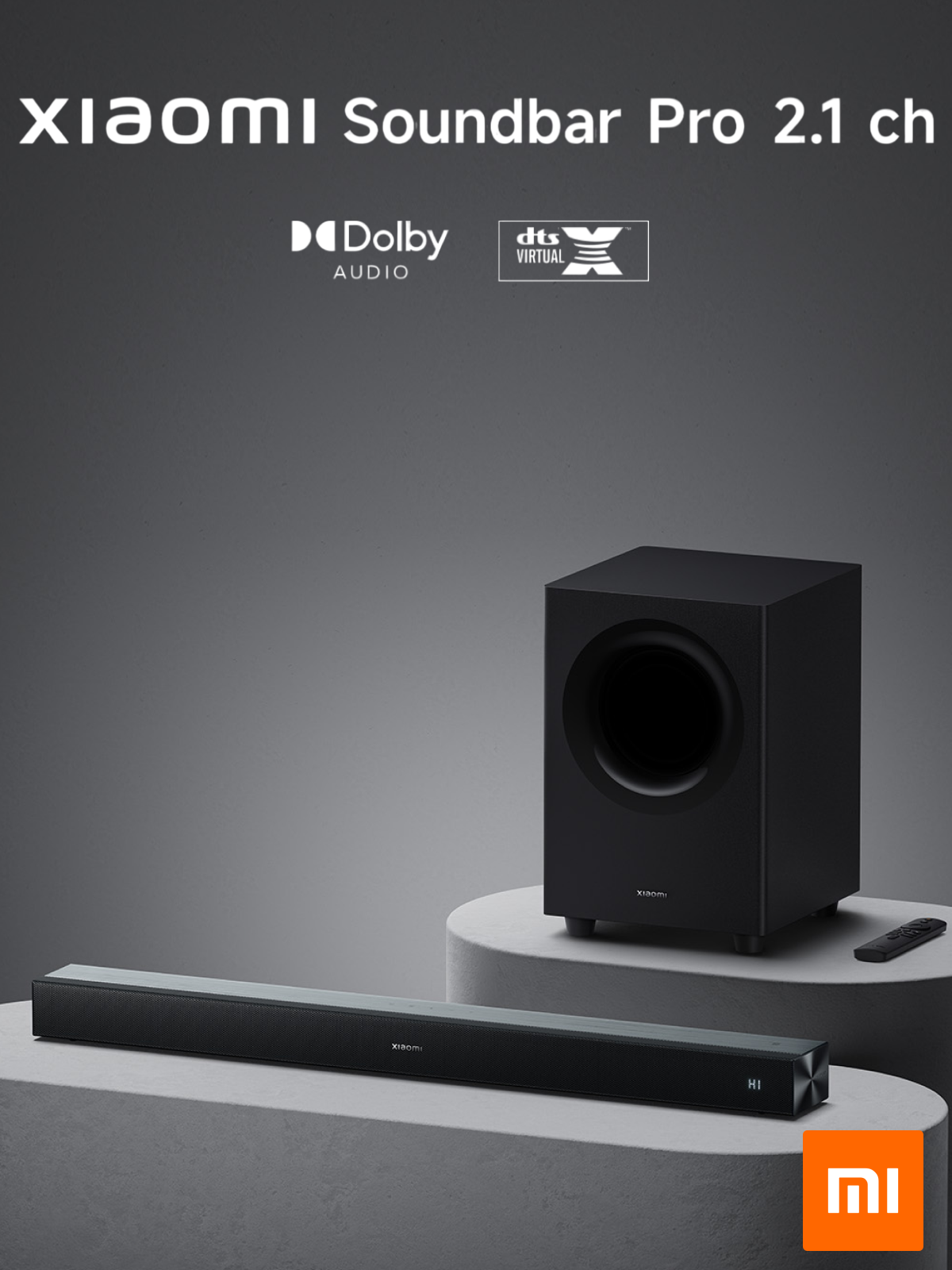 Саундбар для домашнего кинотеатра Xiaomi Soundbar Pro 2.1, 300Вт, Dolby Atmos, Версия EU чёрный
