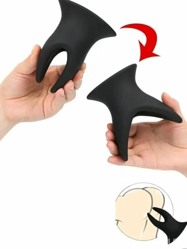 Анальная пробка, черный, белый, 63 мм