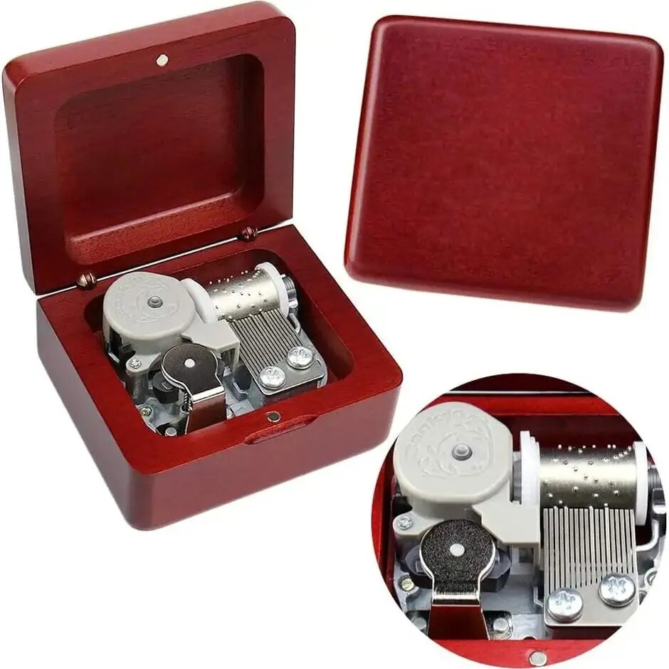 Музыкальная шкатулка SOFTALK C53 из дерева винно-красного цвета Blank music box