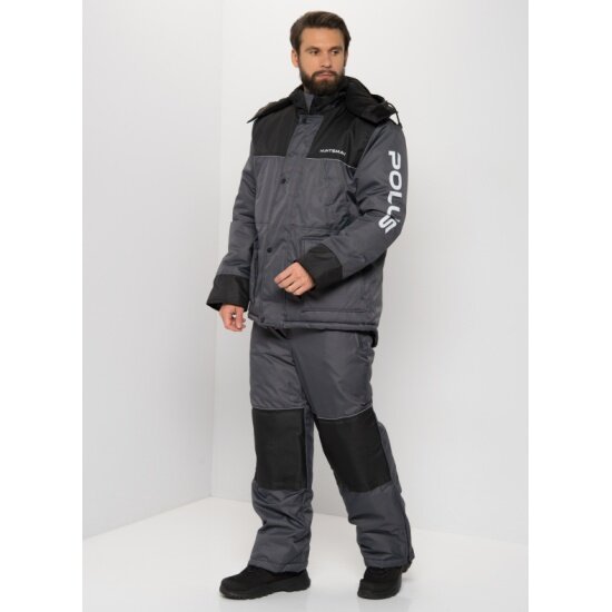 Костюм зимний Huntsman Полюс цвет Серый/Черный ткань Cell, разм. 56-58/170-176
