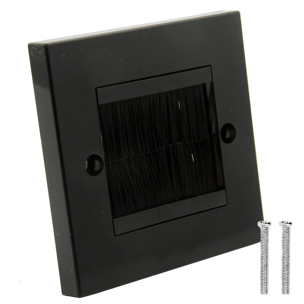 Wall Socket Black Dustproof Panel With Integrated Brush 86 Type Wall Plate For Indoor Electrical Fixtures Maintenance