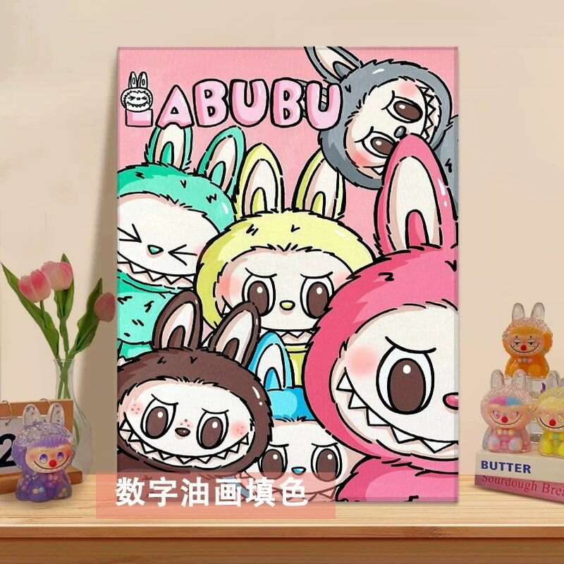 Картина по номерам, холст на подрамнике - Лабубу Команда - Тренд 40х50см.