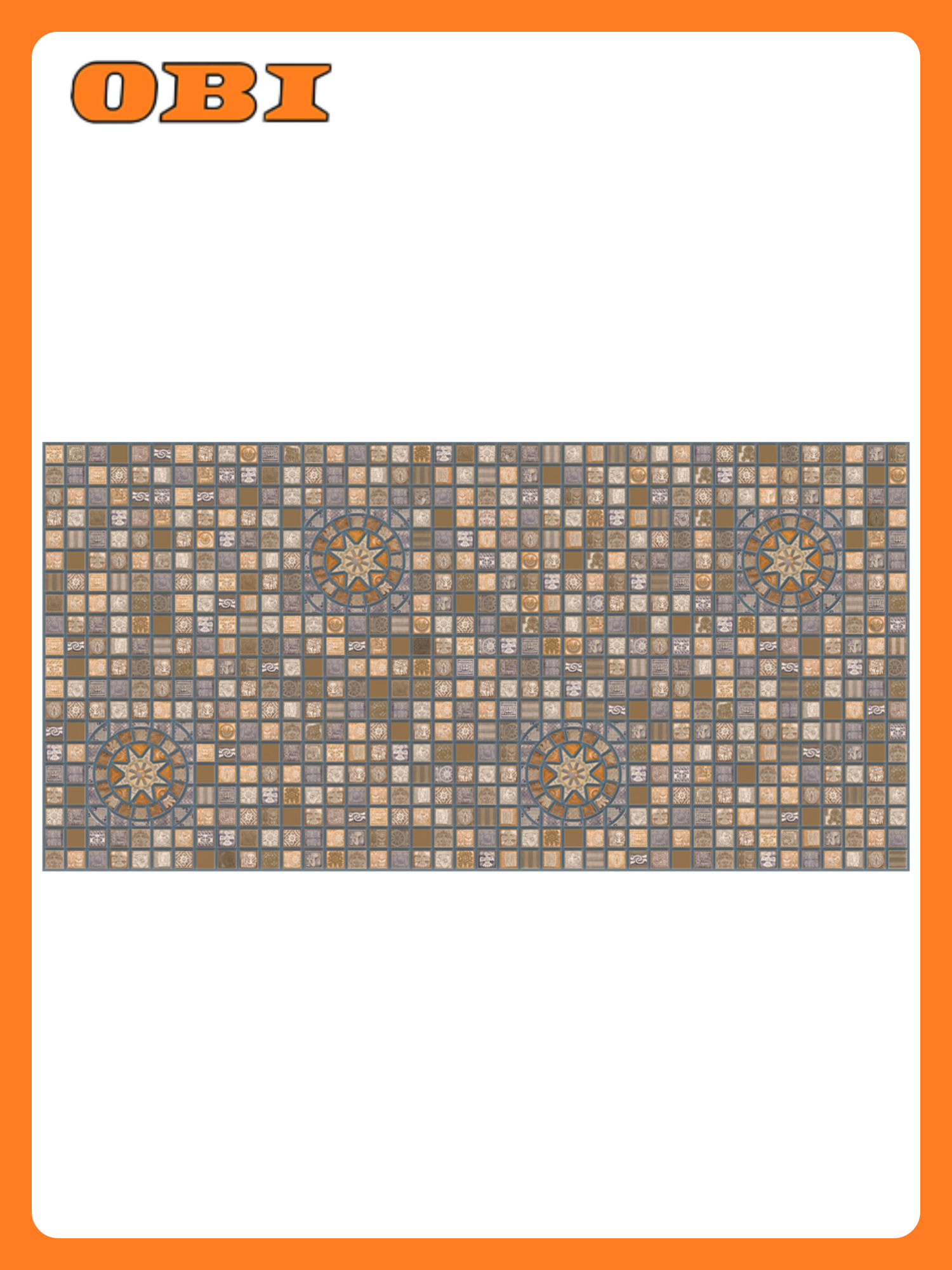 Панель ПВХ листовая 0,4мм мозаика "Медальон синий"