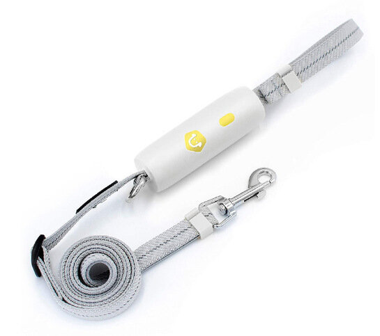 Белый высококонтрастный отражающий поводок с защитой от укусов для мелких и средних собак