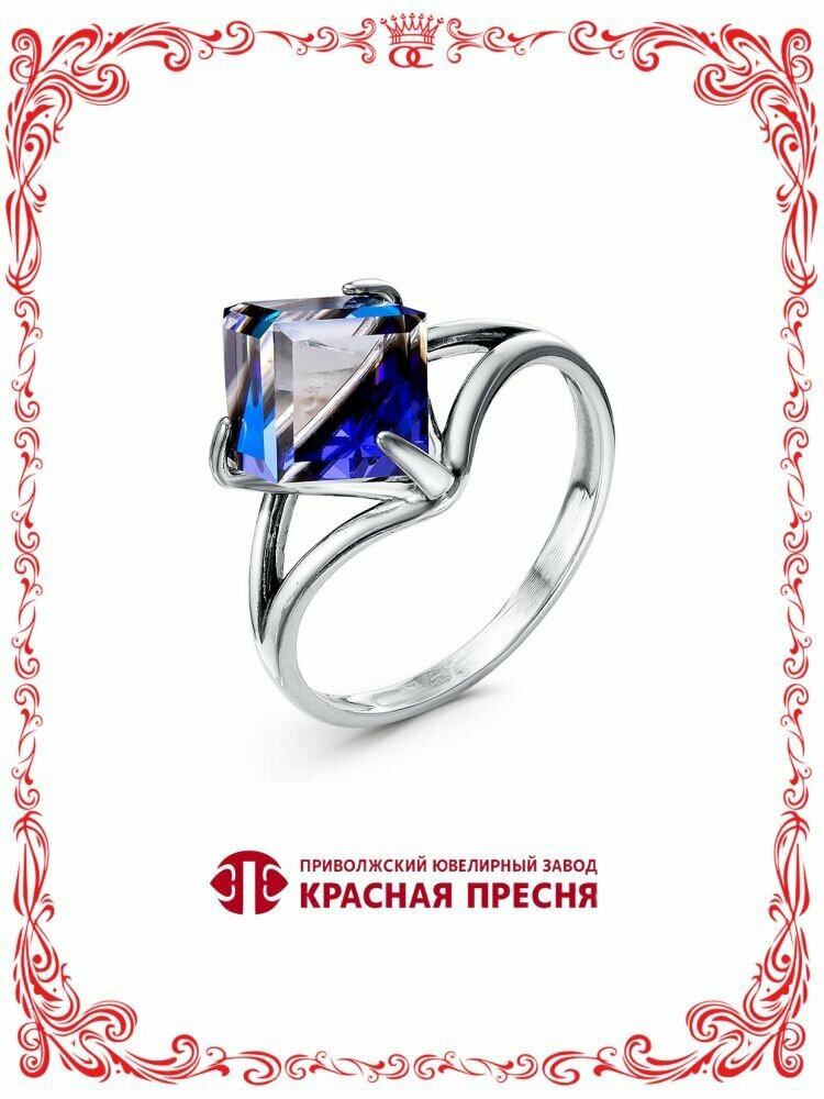 Кольцо, серебро, 925 проба, оксидирование
