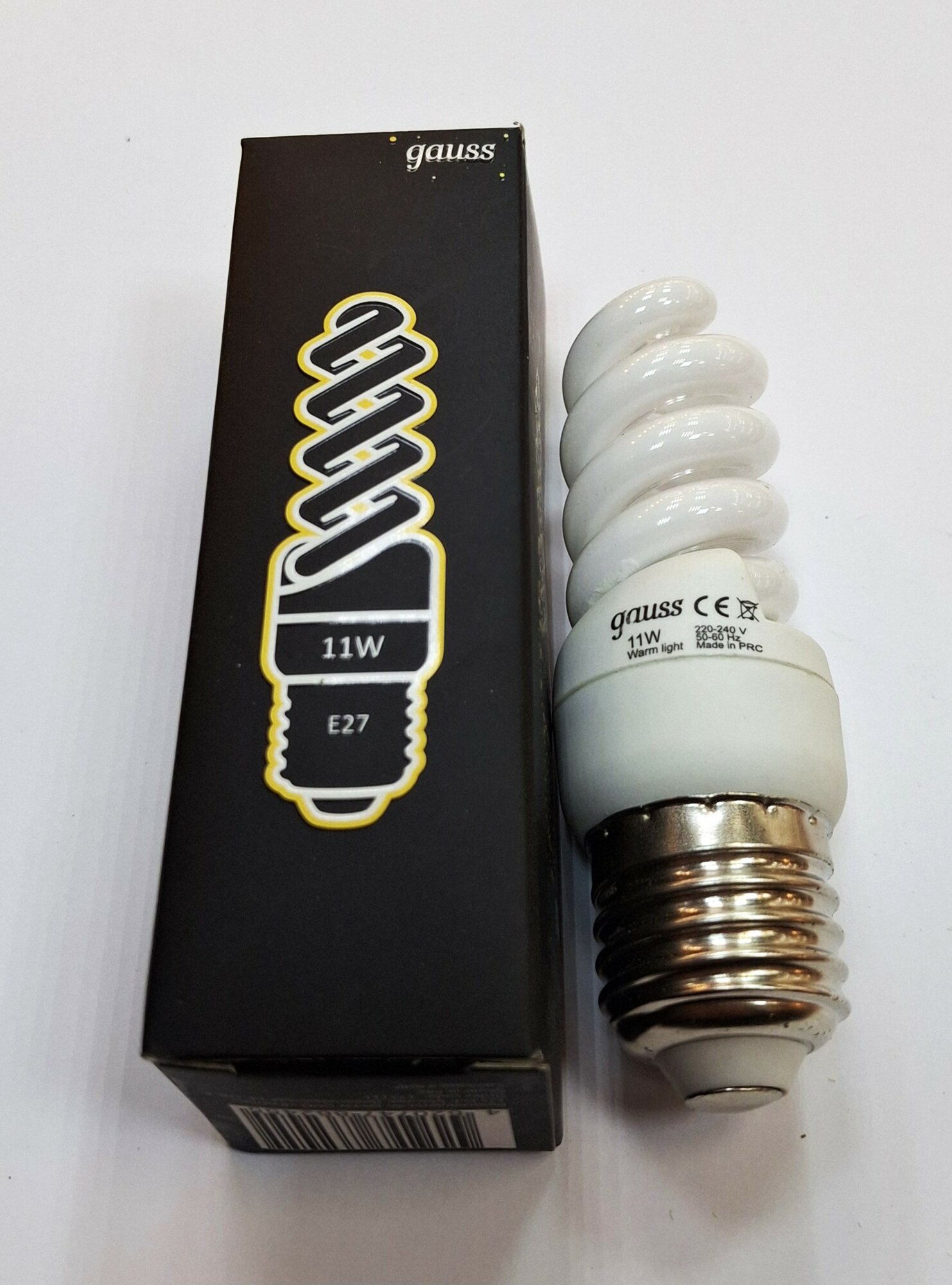 Лампа энергосберегающая Gauss spiral 11W 2700K E14 172111 индивидуальная упаковка
