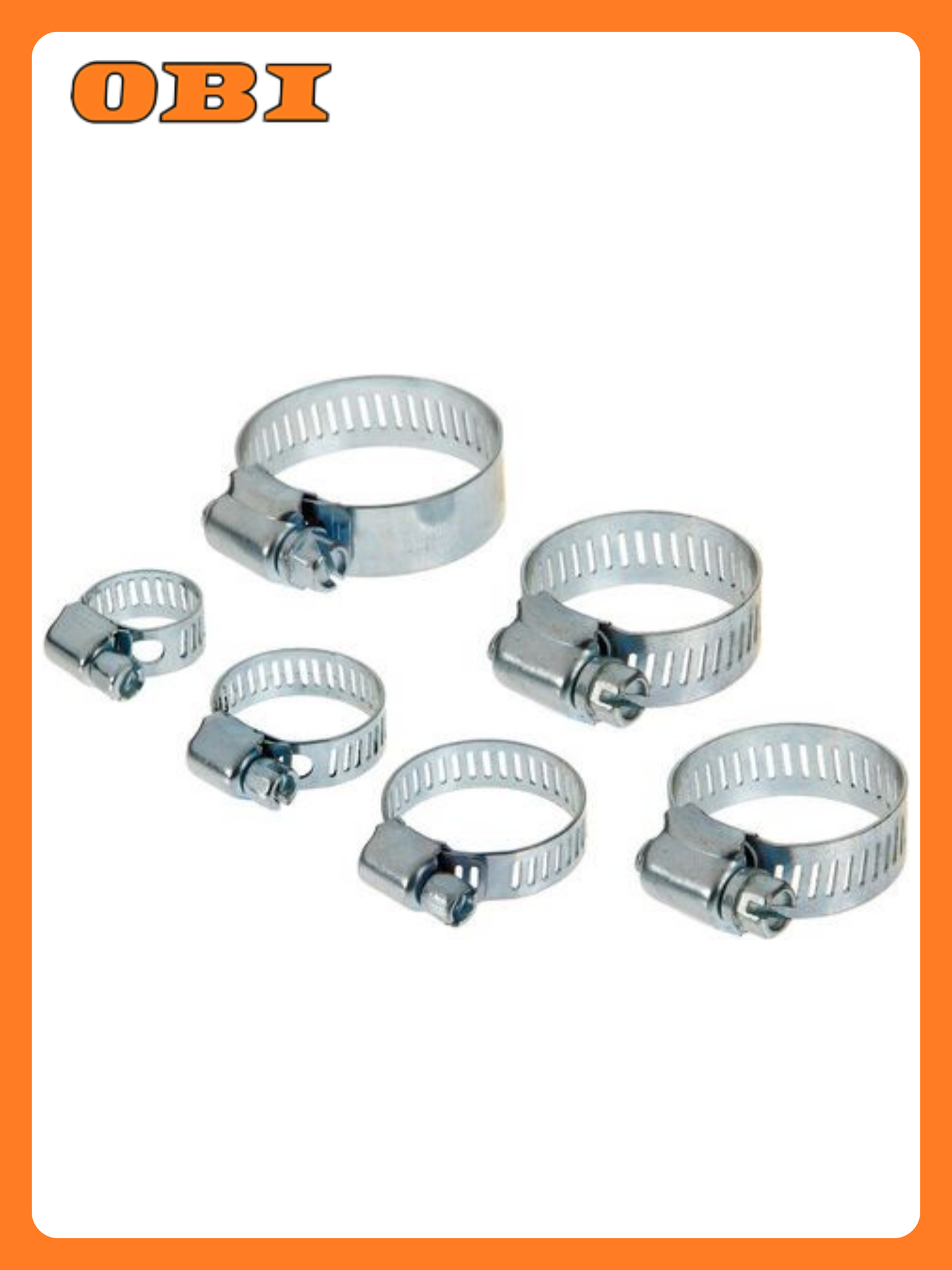 Набор хомутов обжимных оцинк. для шлангов 1/2", 3/4", 1" (6 шт.), MP