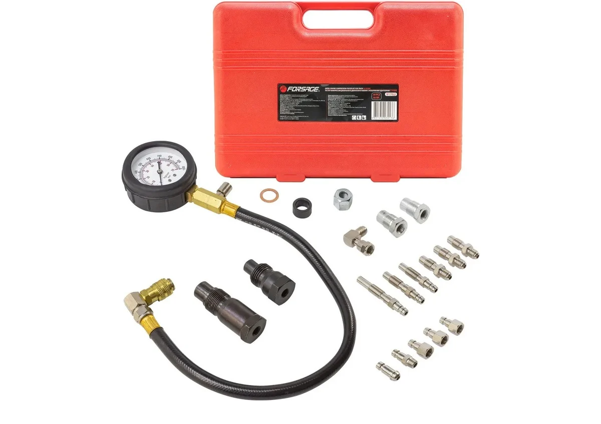 Тестер компрессии дизельного двигателя Forsage, 0-70 бар, в кейсе