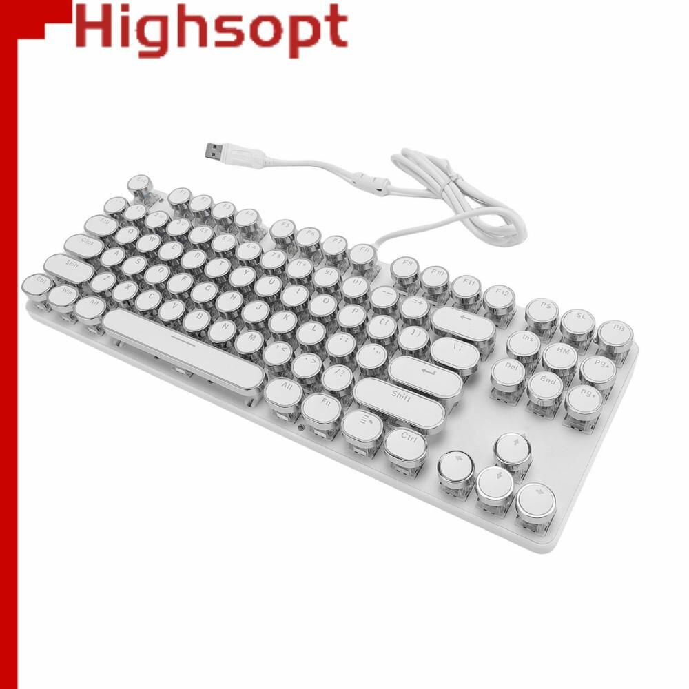 Игровая клавиатура 87-клавишных панк-клавиатур белый