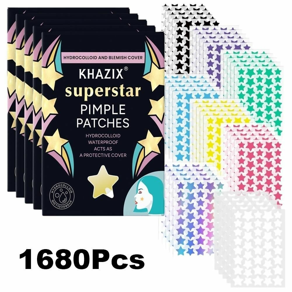 Патчи со звездами и прыщами, красочные невидимые наклейки для удаления прыщей, уход за кожей