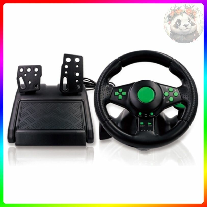 Руль Игровой Для Компьютера Совместимость С Педалями, Xbox 360, Ps2, Ps3, Пк