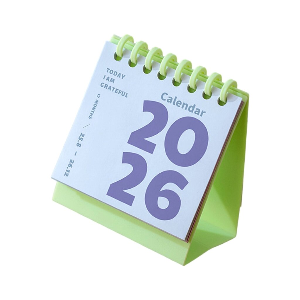 Настольный календарь на 2026 год в переплете на двух катушках Бумажный Календарь на 12 месяцев с января 2026 года по декабрь 2026 года Офисный Настольный Планировщик Календарей