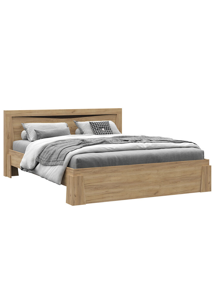 Кровать Стендмебель Паола КР 704 дуб крафт золотой, ЛДСП, 2120х1500 мм