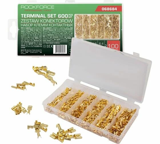 Клеммы контактные автомобильные, набор 600 предметов RockFORCE