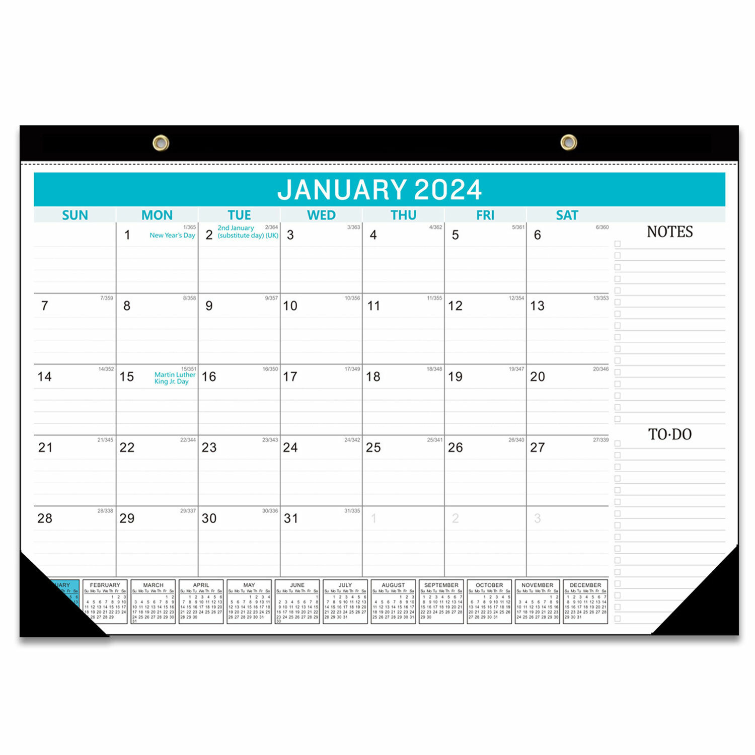 Календарь настольный и стена Schedule 2024 годовой английский календарь отсчет дней 365 календарь настольный, 18 месяцев (январь 2024 - июнь 2025), 17 x 12 дюймов (43 * 30,5 * 0,7 см), материал бумага, вес 326 г, 1 штука