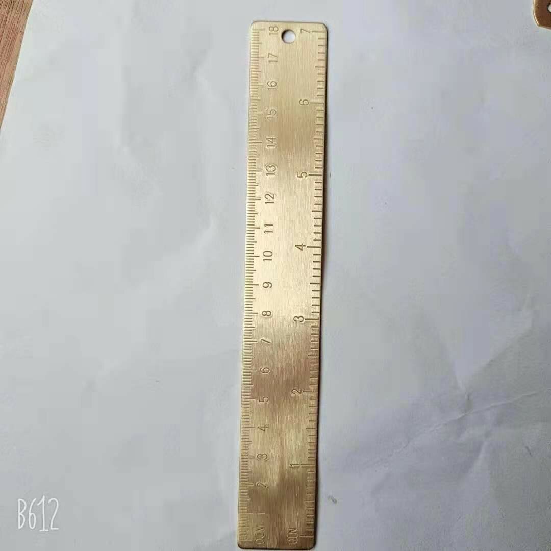 (Один из поколения в поколение) Чистая медная линейка Линейка 0-18 см