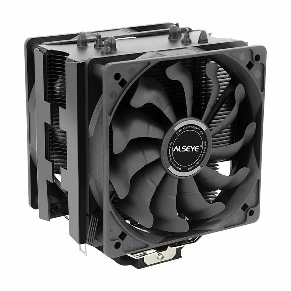 Кулер для процессора ALSEYE S120D-B Universal, TDP 135W, 2x120FAN, 4 heat pipe, PWM