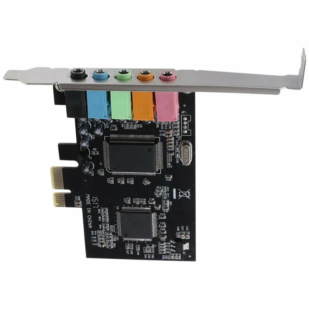Внутренняя звуковая карта 5.1 для 10 с низкопрофильным кронштейном, 3D Stereo PCI-E, чип CMI8738 32/64 бит PCI