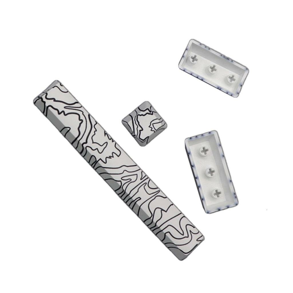 4-Клавишные PBT Кейкапы с Сублимацией, Линия Белая