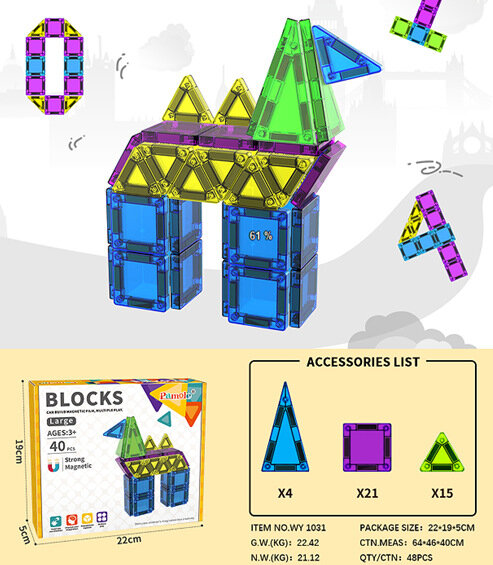Детские магнитные плитки для мальчиков и девочек, цветные строительные блоки для окон, образовательные сборки, сильные магнитные игрушки, магнитные подарки для детей