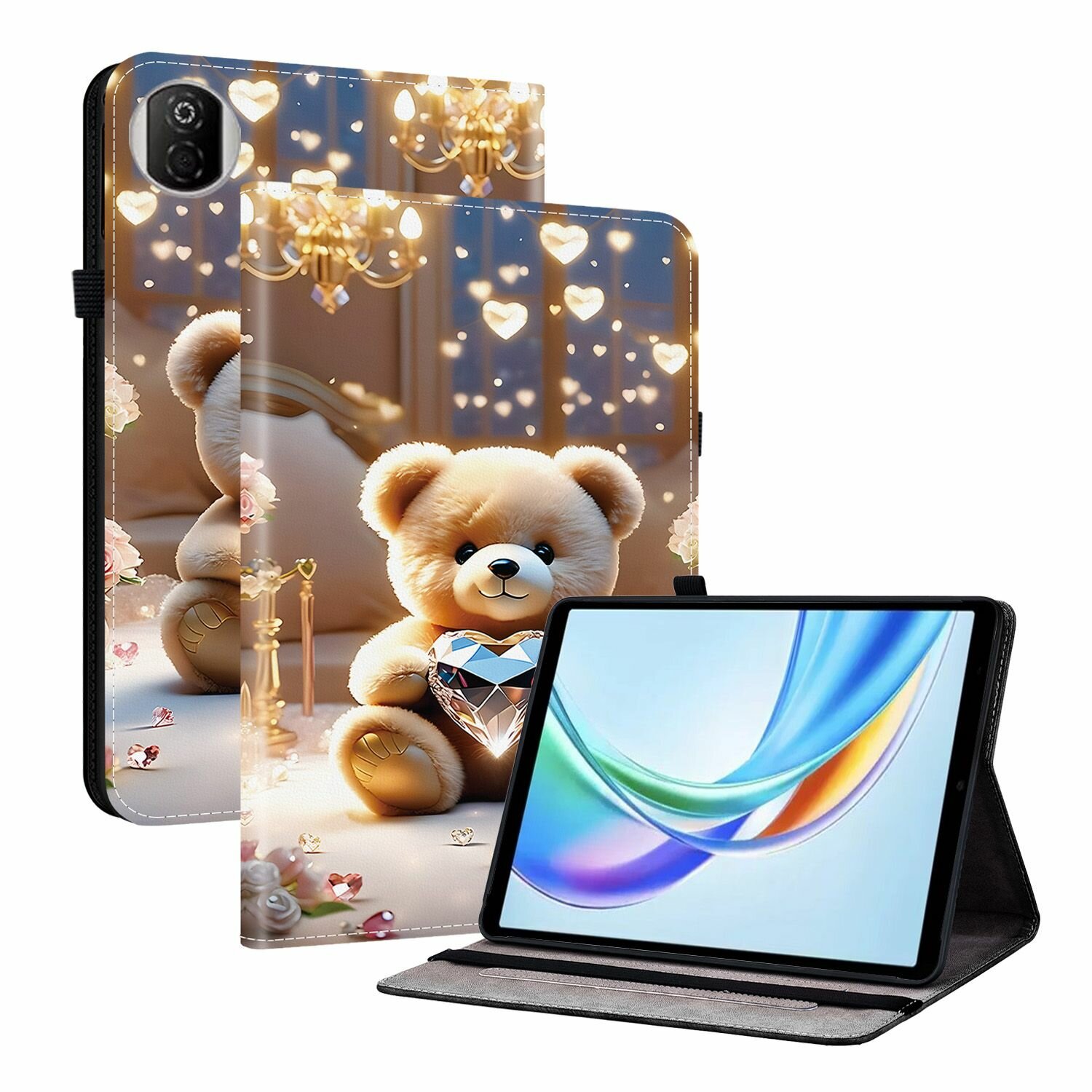 Чехол премиальный для планшета Honor Pad X7(8.7")Хонор Пад Х7 Чисто - Многоцветный дизайн / С функцией подставки