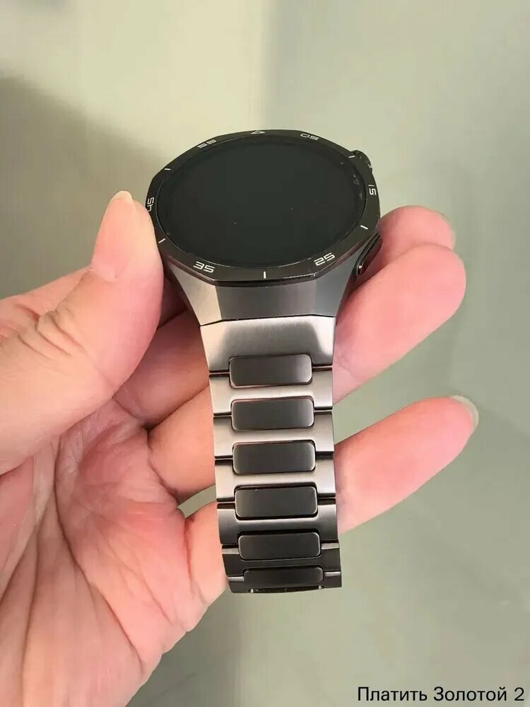 GORPIN для HUAWEI GT5 Pro бесшовный изогнутый титановый металлический ремешок, Регулируемый быстросъемный ремешок из чистого титана