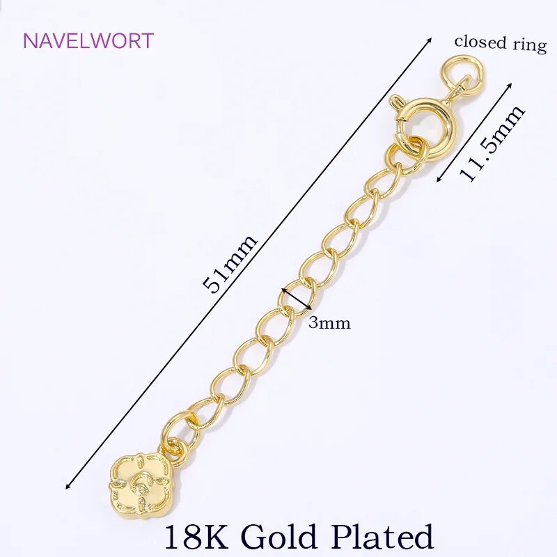 Цепочка-удлинитель NAVELWORT 18K Gold Plated, 51 мм