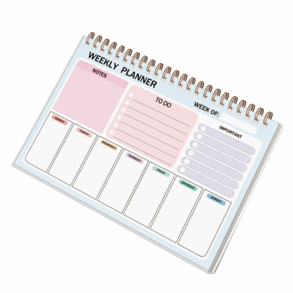 Блокнот с еженедельным планом формата 1 А5 -Горизонтальная версия