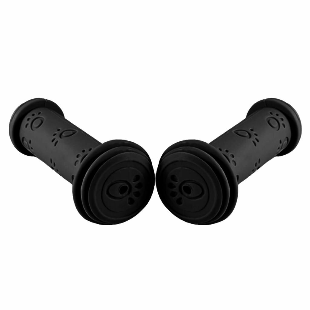 1 пара антискользящих резиновых ручек для детских велосипедов и самокатов, Черный