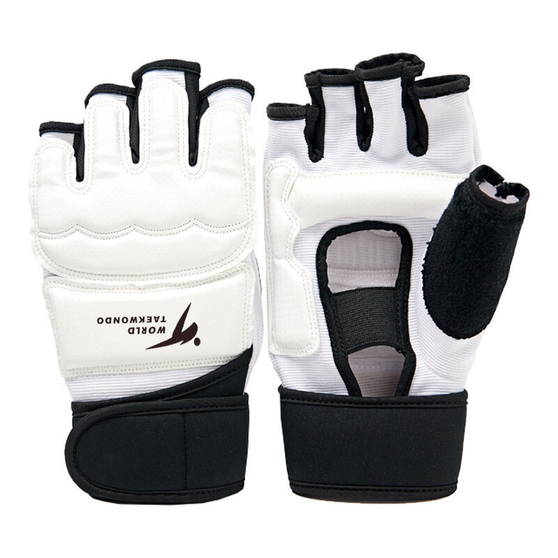 Боксерские перчатки, полупальцевые перчатки для взрослых и детей, тренировки с мешком, для мужчин и женщин, защитное снаряжение для боя, защитные средства для рук и ног для тхэквондо