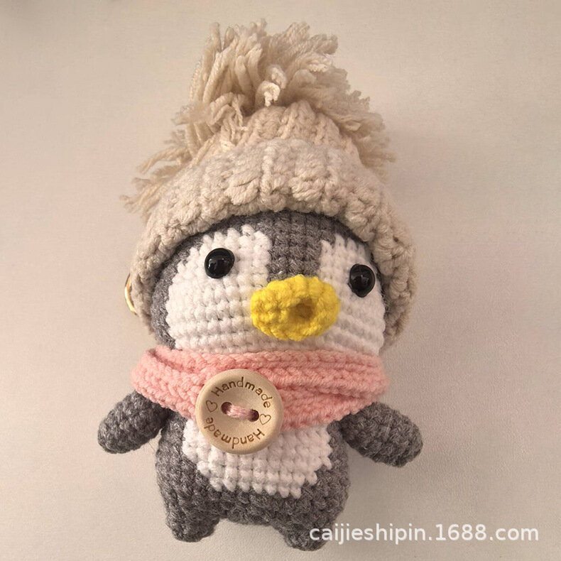 26 оригинальных вязаных пингвинов, готовые ручной работы вязаные куклы, подвески из пряжи, вязаные животные, брелоки, подвески для сумок A1