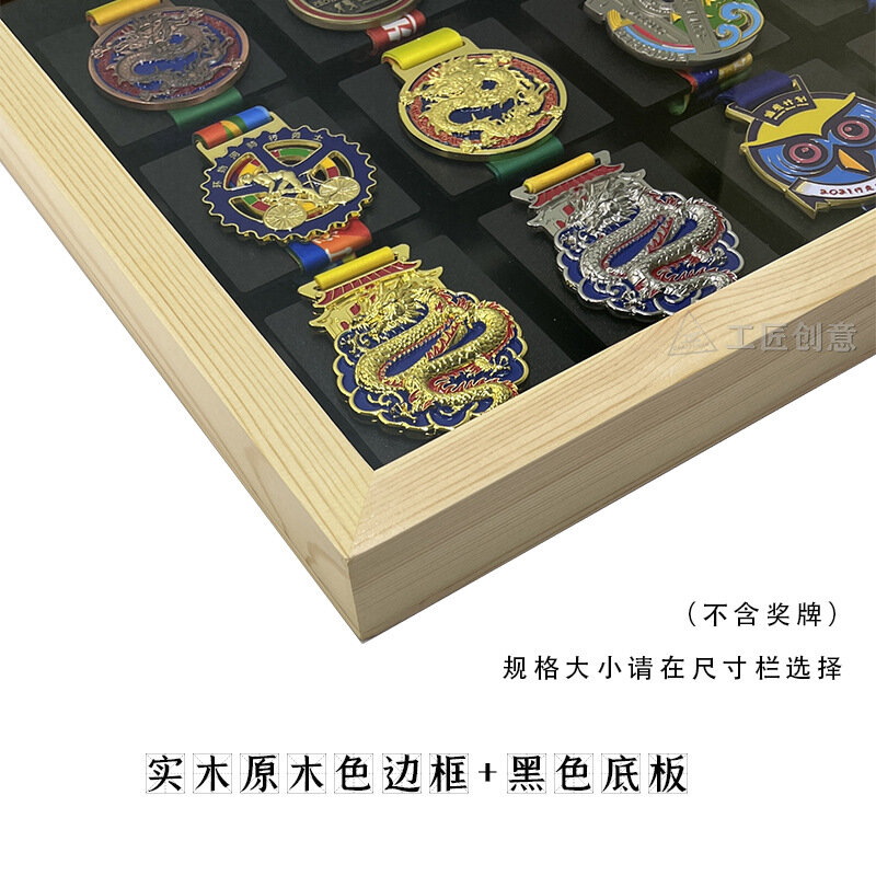 Фоторамка, подставка для медалей марафона, хранение из массива дерева, спортивная золотая медаль, настенное крепление, полая