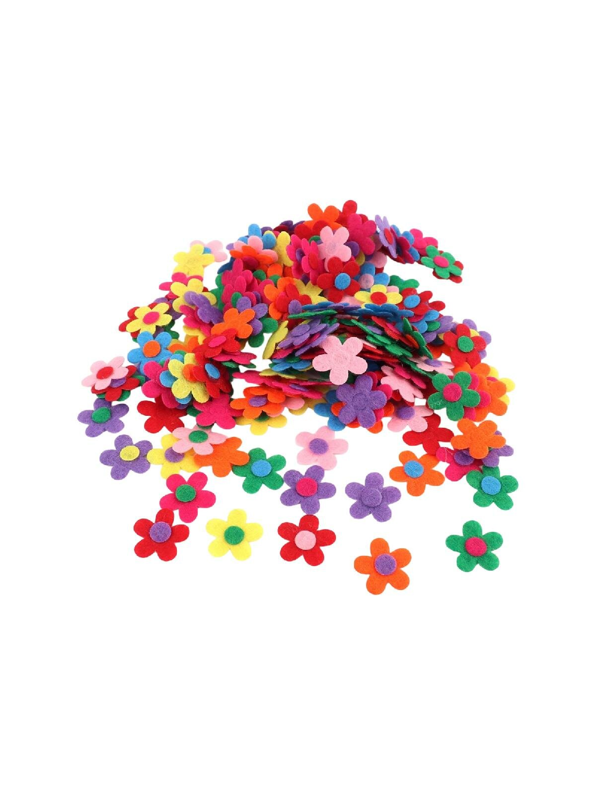 100шт Фетровых цветов 28 мм Тканевые цветочные украшения разных цветов для шитья