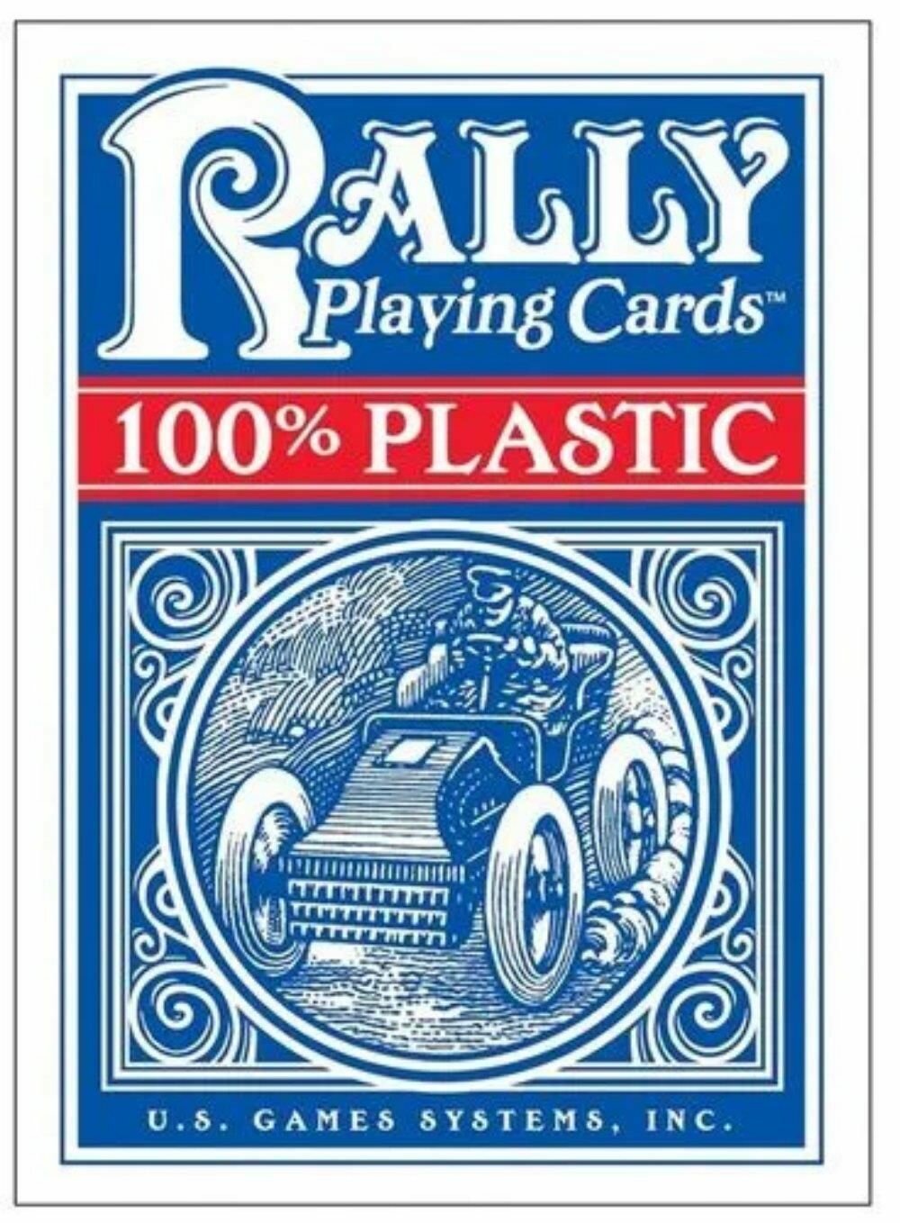 Карты "100% Plastic Rally Playing Сards blue" 62249 US Games Systems