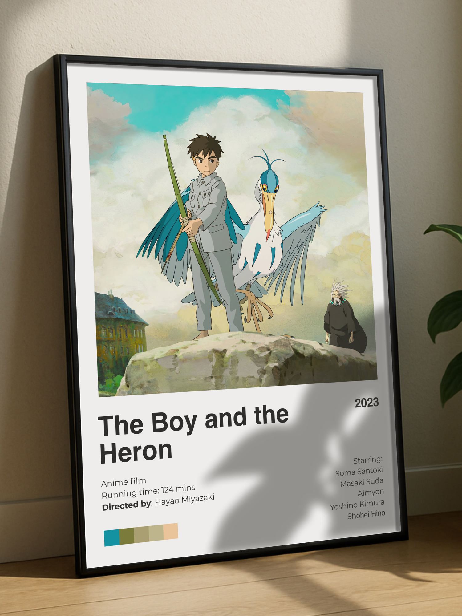 Постер плакат аниме "Мальчик и Птица" А4, Хаяо Миядзаки, интерьерный, без рамы, плотная фотобумага 21x30 см.