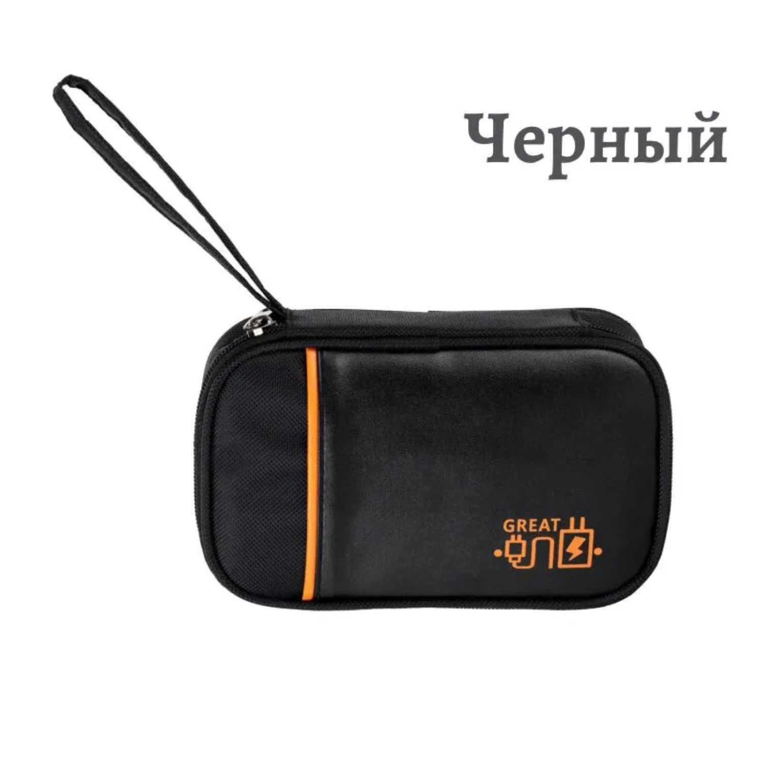 Мини многофункциональный цифровой сумок, сумка для хранения внешнего аккумулятора и, бокс для хранения USB-флешек, маленький чехол для наушников (черный), вес 105г, размер 19*12*3.5см, размер упаковки 24*16*2см, материал полиэстер + кожа, в комплект