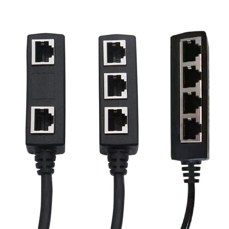 Разветвитель кабеля Ethernet RJ45 Разветвитель RJ45 1–2/1–3/4 способов Разветвитель Сетевой адаптер Cat5 Cat6 Cat7 Кабель LAN Ethernet