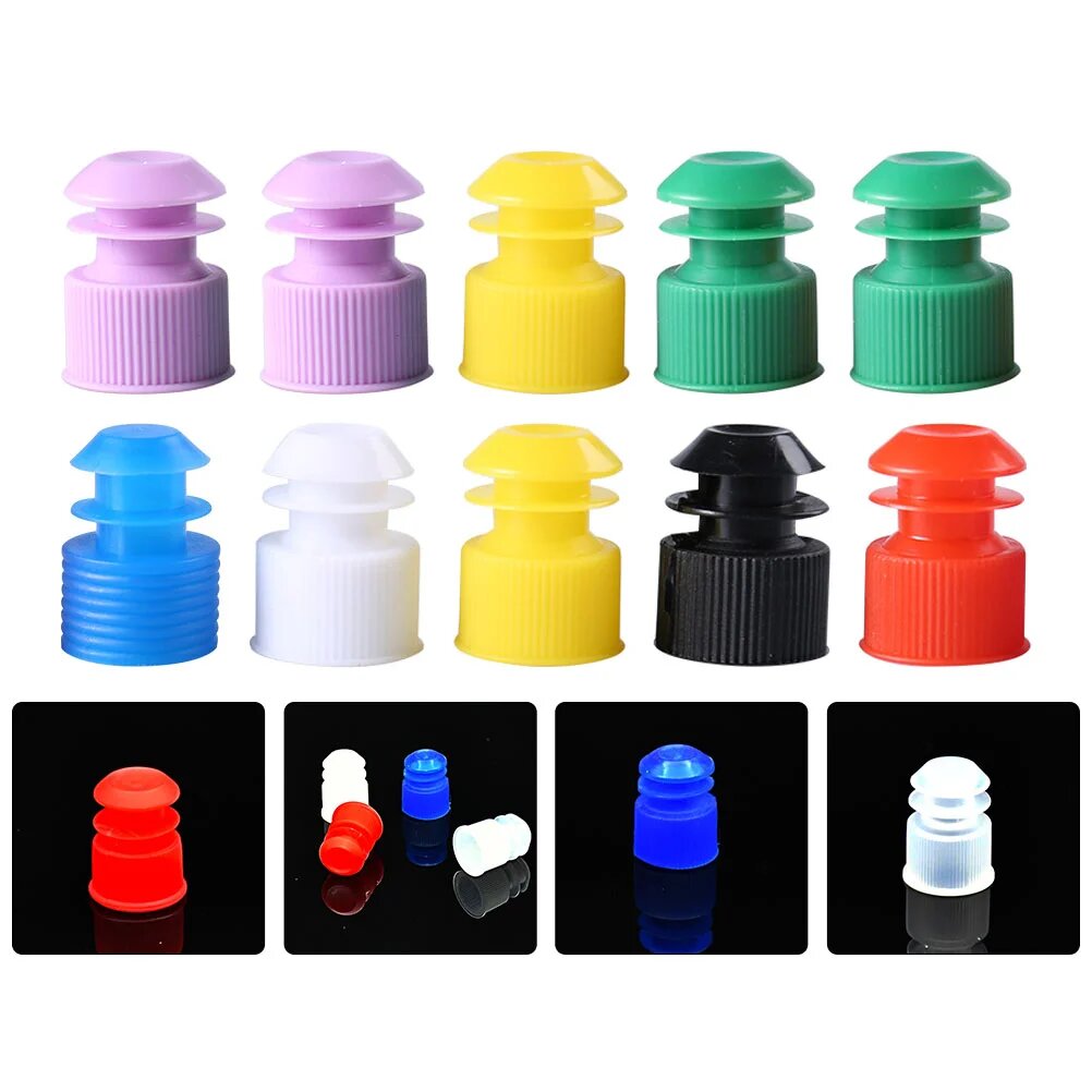 100 шт. пробка для пробирок 12 мм пластиковый винт резиновый твердый лабораторный уплотнитель для бутылок